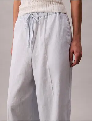 Calvin Klein Linen-cotton Wide Leg Pants