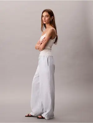 Calvin Klein Linen-cotton Wide Leg Pants