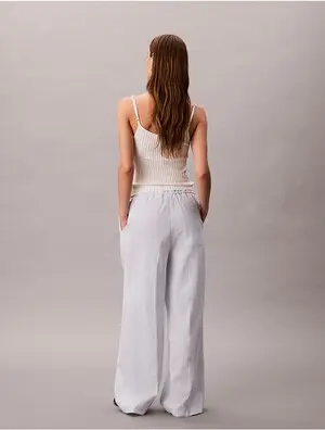 Calvin Klein Linen-cotton Wide Leg Pants