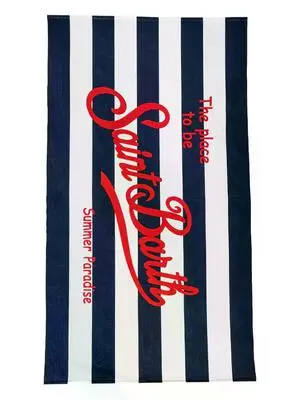 MC2 SAINT BARTH Striped Logo-print Beach Towel