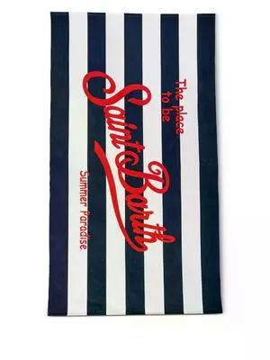 MC2 SAINT BARTH Striped Logo-print Beach Towel
