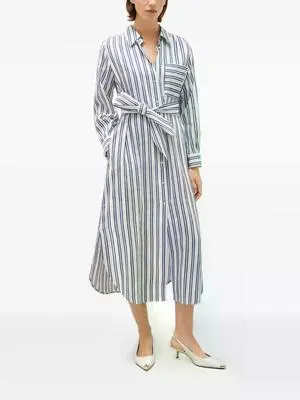 Marella Striped Belted Shirt Dress