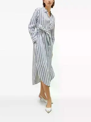 Marella Striped Belted Shirt Dress