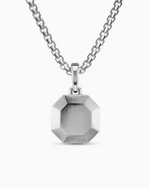 David Yurman Faceted Stone Amulet With - All Sterling Silver
