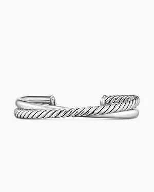 David Yurman Crossover Two Row Cuff Bracelet - All Sterling Silver