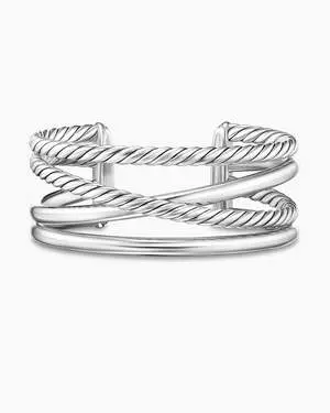 David Yurman Bold Crossover Cuff Bracelet - All Sterling Silver