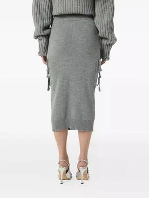 Blumarine Cargo-pockets Wool Midi Skirt - Grey