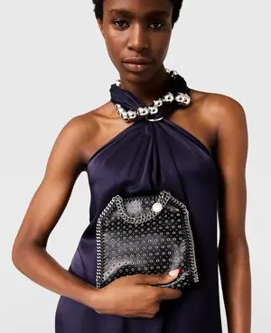 Stella McCartney Falabella Eyelet-studded Mini Tote Bag - Black