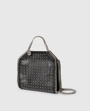 Stella McCartney Falabella Eyelet-studded Mini Tote Bag - Black