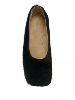 THE ROW Fur Ballet Flats - Black