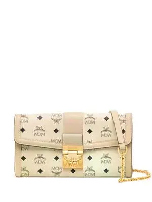 Mcm Large Tracy Monogram-Pattern Wallet Neutrals