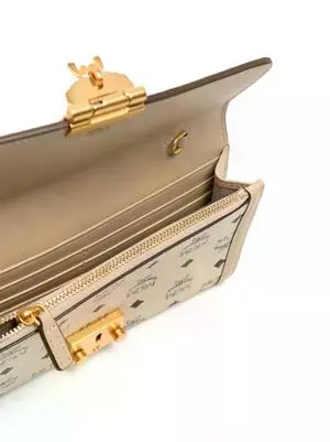Mcm Large Tracy Monogram-pattern Wallet - Neutrals