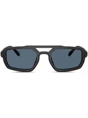 Emporio Armani Matte Rectangle Sunglasses - Black
