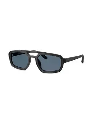 Emporio Armani Matte Rectangle Sunglasses - Black