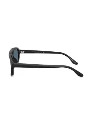 Emporio Armani Matte Rectangle Sunglasses - Black