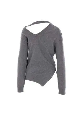 RÓHE Deconstructed Knit Sweater - Mid Grey Melange