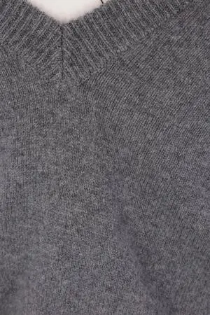 RÓHE Deconstructed Knit Sweater - Mid Grey Melange