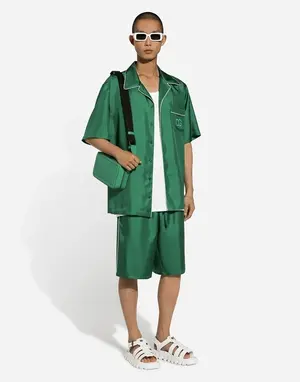 Dolce & Gabbana Embroidered Silk Jogging Shorts - Multicolor