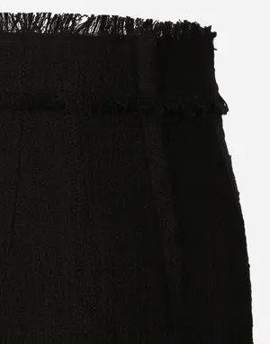 Dolce & Gabbana Tweed Midi Skirt With Dg Logo