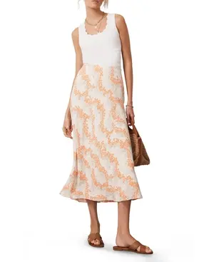Mint Velvet Printed Midi Slip Skirt