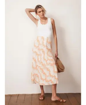 Mint Velvet Printed Midi Slip Skirt