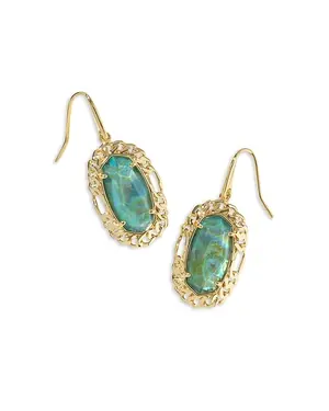Kendra Scott Dani Deep Aqua Illusion Drop Earrings - Green/gold