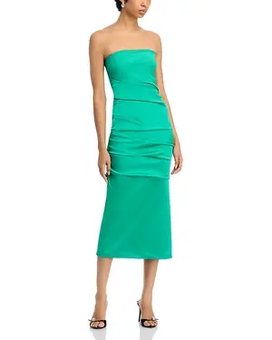 Chiara Boni La Petite Robe Keiky Satin Midi Dress - Emeraude