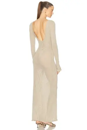 MIRROR PALAIS Rose Pointelle Knit Dress