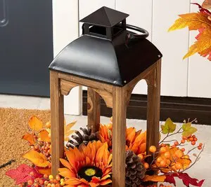 GLITZHOME 20'h Fall Harvest Sunflower Pinecone Antern