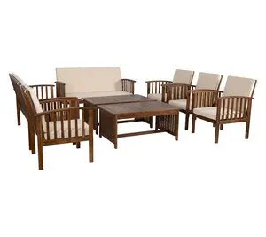 LINON Home Caneel 8-piece Outdoor Chat Set - One-color