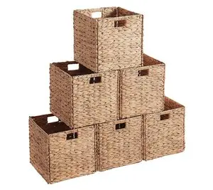 ORNAVO HOME 6-pack 10.5in Water Hyacinth Collap Sible Basket - One-color