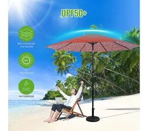 BACKYARD EXPRESSIONS 9 Ft Patio Umbrella With P Ush Button Tilt