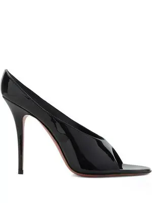 Amina Muaddi 105mm Leather Heeled Sandals