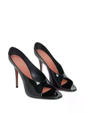 Amina Muaddi 105mm Leather Heeled Sandals