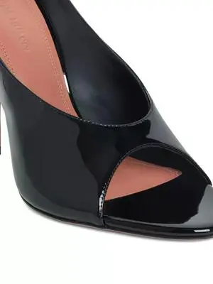 Amina Muaddi 105mm Leather Heeled Sandals