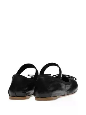 Miu Miu Logo-patch Ballerina Shoes - Black