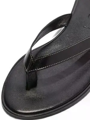 AeydĒ Melody Leather Thong Sandals - Black