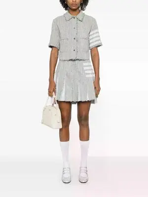 Thom Browne 4-bar Tweed Mini Skirt - Grey