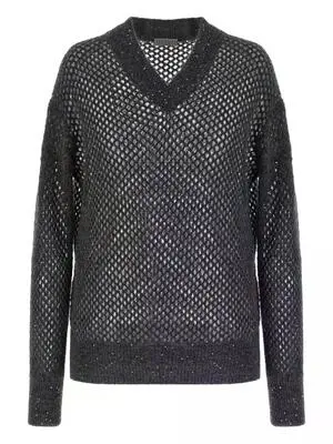 Brunello Cucinelli Sequin-embellished Net Sweater