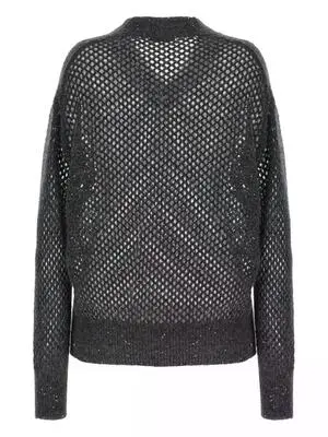 Brunello Cucinelli Sequin-embellished Net Sweater