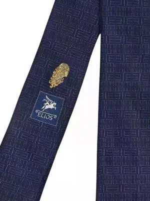 ELIOS Virgo Geometric-pattern Silk Tie