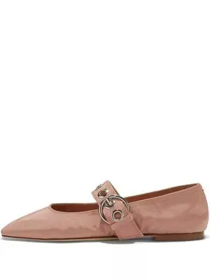 AeydĒ Eyelet-buckle Ballerina Flats