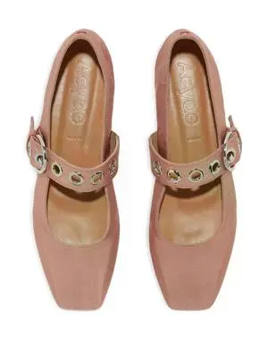 AeydĒ Eyelet-buckle Ballerina Flats