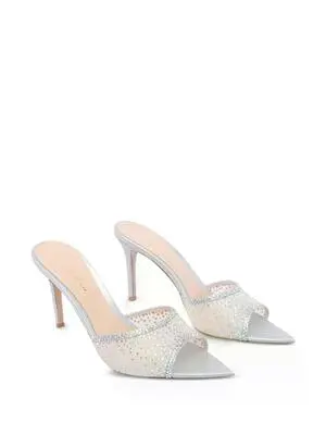 GIANVITO ROSSI 85mm Crystal-embellished Heeled Mules - Silver