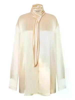 Alberta Ferretti Satin Blouse With Scarf