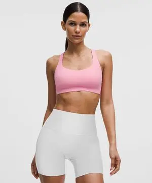 Strappy scoop neck yoga bra