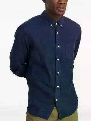 ALEX MILL Linen Long-sleeve Shirt - Blue