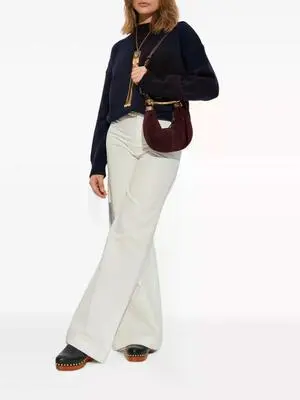 Chloé Crew-neck Sweater With Patch Logo - Blue