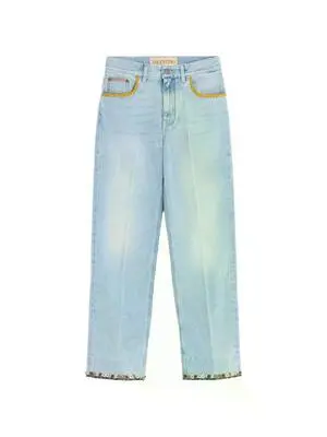 Valentino Garavani Embroidered Denim Trousers