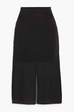 Vince Silk-blend Chiffon Midi Skirt